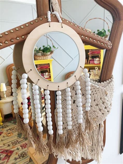 Diy Boho Lustro Z Chwostami Homemade Furniture Mirror Wall Decor