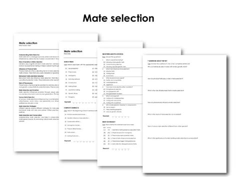 Mate Selection Teaching Resources