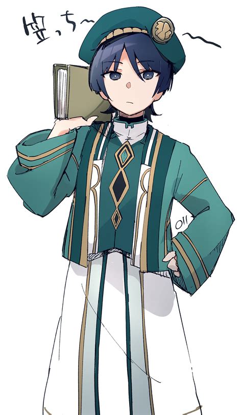Safebooru 1boy Absurdres Akademiya Uniform Black Eyes Blue Hair Blue