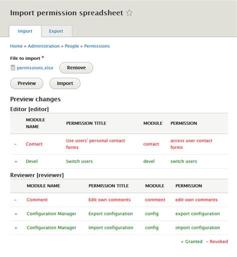Permission Spreadsheet