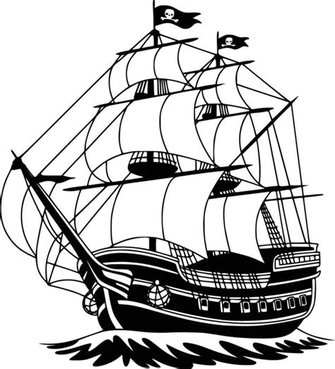 Pirate Ship Outline Vector Art Icons And Graphics For Free Download