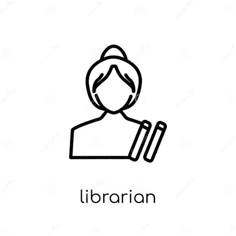 Librarian Icon Trendy Modern Flat Linear Vector Librarian Icon Stock