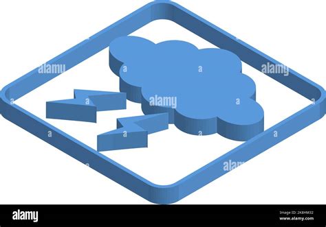 Blue Isometric Illustration Of Thundercloud Stock Vector Image And Art Alamy