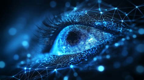 Human Eye With Digital Network And Glowing Particles Concept Of Vision