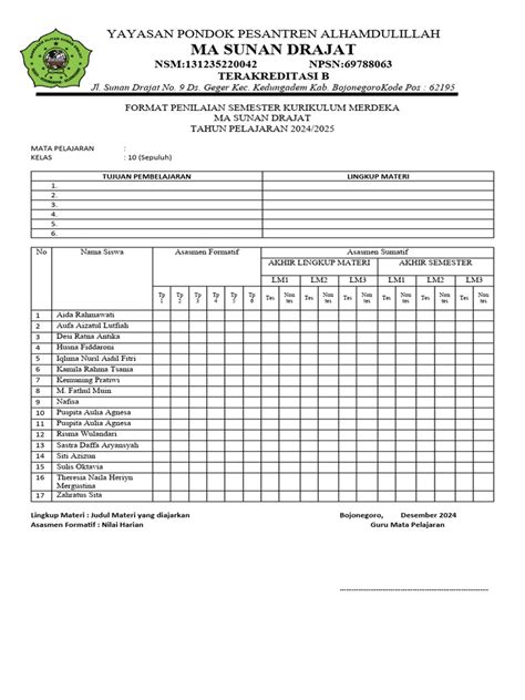Form Penilaian Kumer Pdf