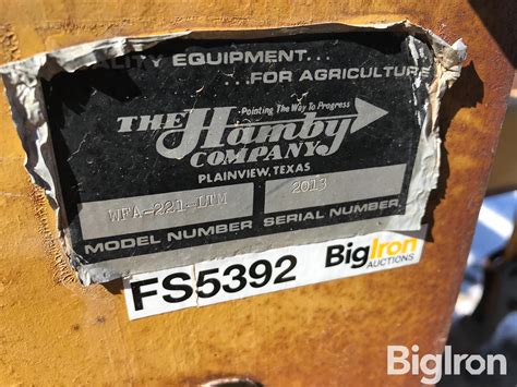 Hamby Wfa 221 Ltm 8r30 Cultivator W Anhydrous Knives And Shanks Bigiron Auctions