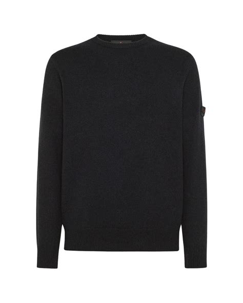 Peuterey Yak Wool Blend Sweater With Logo In Black For Men Lyst