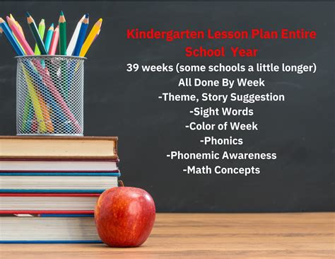 Kindergarten Lesson Plan Entire School Year Complete Lesson Plan