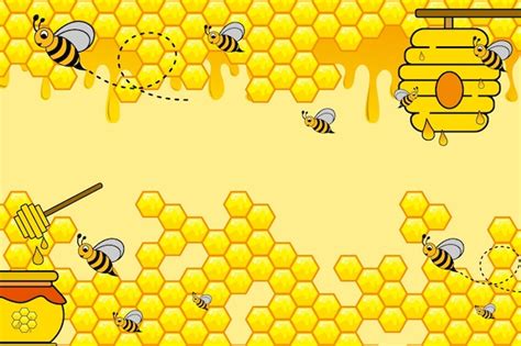 Premium Vector Honey And Bee Background