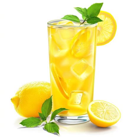 Fresh Lemonade Isolated On White Background Premium Ai Generated Image
