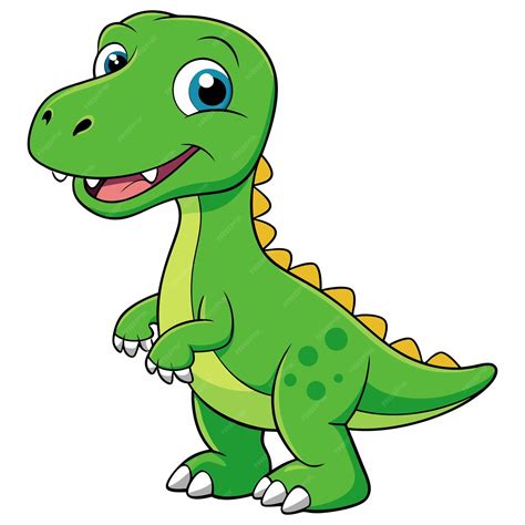 Premium Vector A Cartoon Drawing Of A Green Dinosaur With A Mouth Open