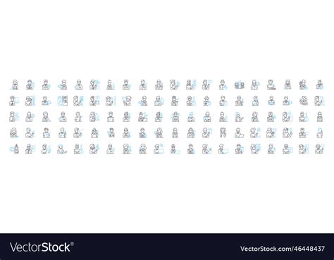 Customer Service And Support Line Icons Set Vector Image