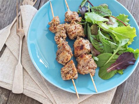 Putenkebabspieße Mit Senfsauce