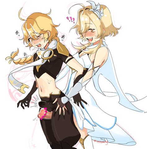 Rule 34 1boy 1futa Aether Genshin Impact Ahoge Artist Request