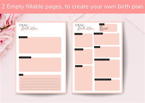 Vbac Birth Plan Template Printable Birth Plan Natural Birth Plan Birth