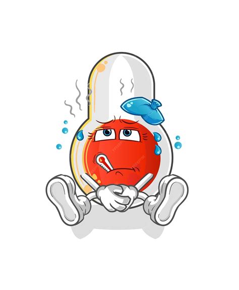 Premium Vector The Thermometer Sick Cartoon Character