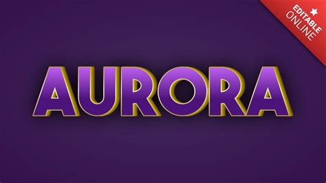 Aurora Golden Purple 3d Text Effect Generator