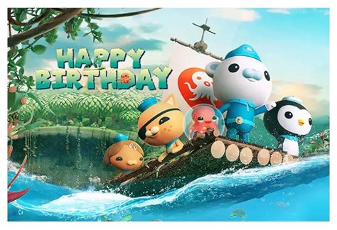 [ready Stock] New Arrival ~ The Octonauts Theme Happy Birthday Backdrop Approx 100 X 150cm