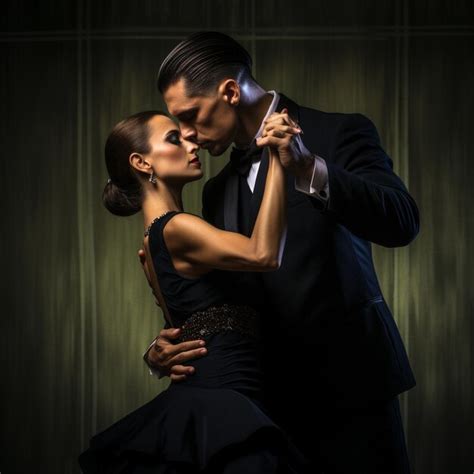 Premium Ai Image A Couple Wearing Black Cloth Doing Tango Dance Generative Ai