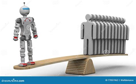 Comparison Of The Efficiency Of The Robot And The Person Stock