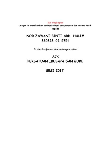 Sijil Penghargaan Ajk Pibg Pdf