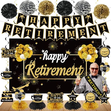 20pcs Happy Retirement Party Decorations Kit For Men Women