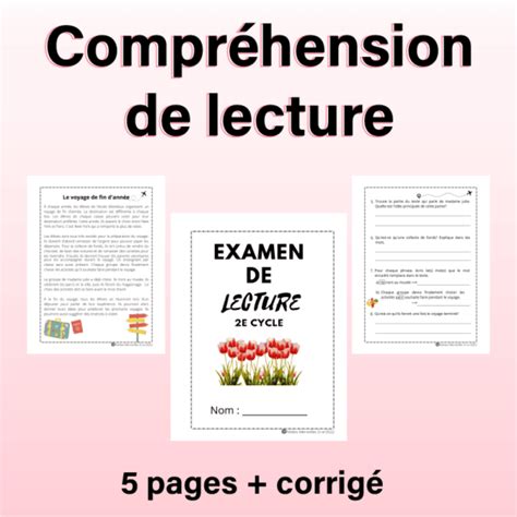 Compréhension De Lecture 3e Et 4e Année Cahier De Textes