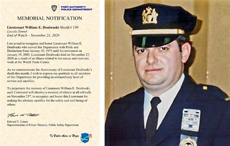 In Remembrance Papd Lieutenant William Doubraski Port Authority