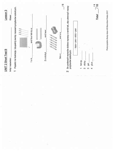 Unit 2 Short Test B Pdf