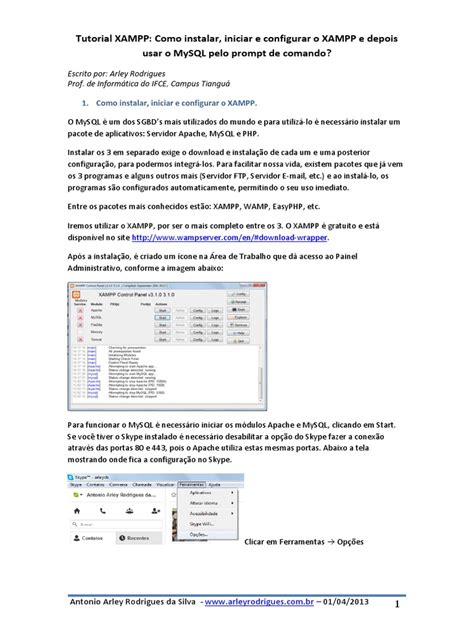 tutorial xampp como usar o mysql pelo prompt de comando pdf