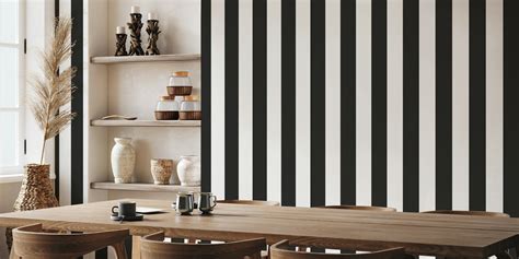 Bold Black And White Striped Wallpaper