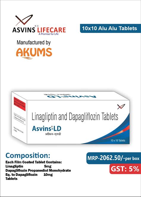 Linagliptin 5mg Dapagliflozin 10mg Tablets Manufacturer Supplier