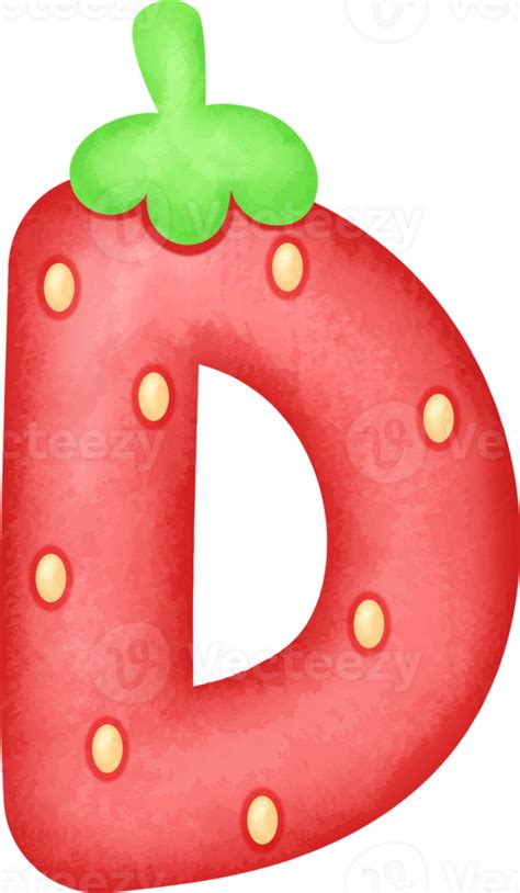 Alphabet Cute Letter D Strawberry 36004901 Png