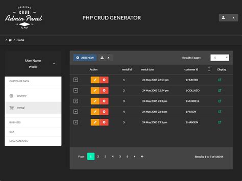 PHP CRUD Generator Tableaux Comparatifs SocialCompare