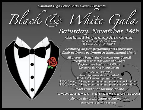 Carlmont High School Arts Council Presents Black And White Gala Rsca