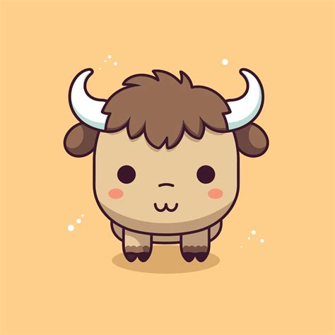 Cute Kawaii Buffalo Chibi Mascot Vector Cartoon Style 23137923 Vector