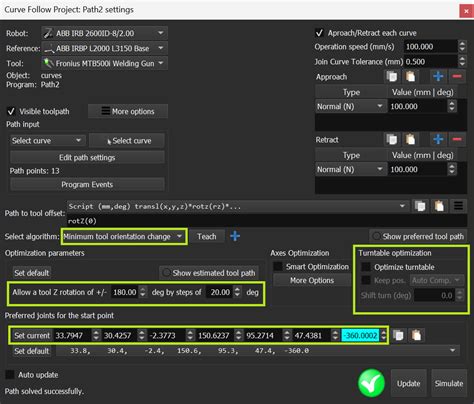 Curve Follow Project Setup Robodk Documentation