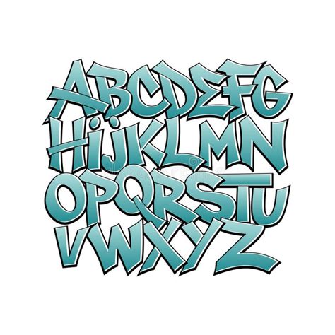 Graffiti Alphabet Font Stylish Urban Street Art Lettering Stock Vector
