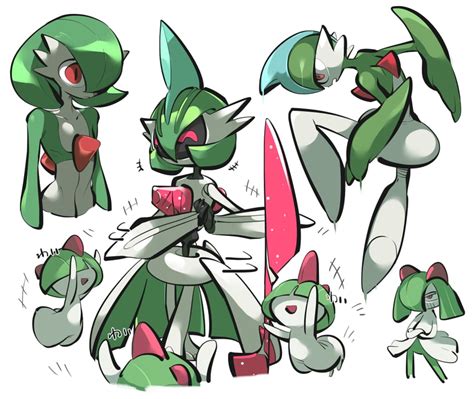 Gardevoir Kirlia Gallade Ralts And Iron Valiant Pokemon Drawn By