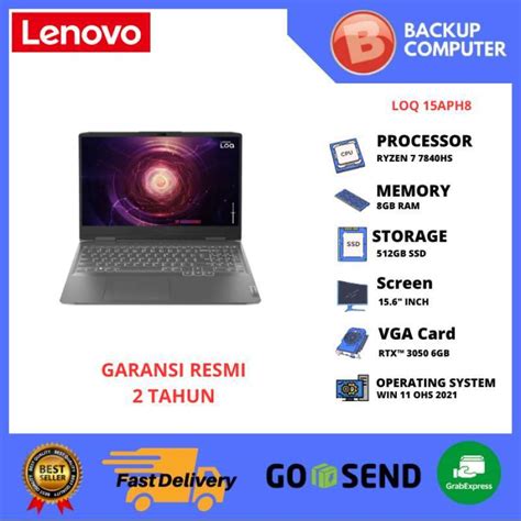 Jual Laptop Lenovo Loq Aph Xt C Id Ryzen Hs Gb Ram Rtx Gb Di Seller Backup