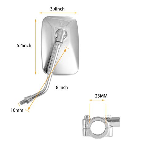 Xyzctem Universal 10mm 360rotation Chrome Rectangle