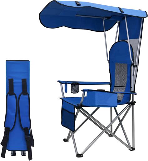 Docusvect Beach Chair With Canopy Shade Folding Camping