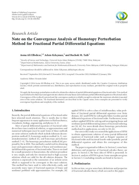 Pdf Note On The Convergence Analysis Of Homotopy Perturbation Method