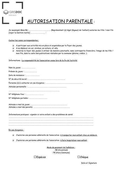 Model D Autorisation Parentale Doc Pdf Page Sur The Best Porn Website