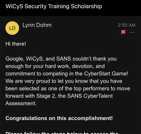 shraddha kandula on linkedin scholarship cybersecurity wicys