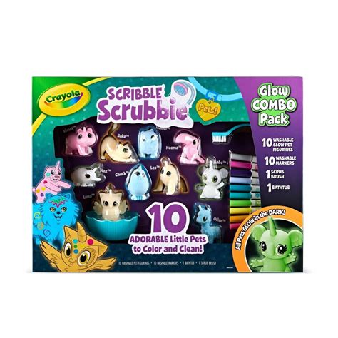 Crayola Scribble Scrubbies Glow Art Set Washable Marker Craft Kit