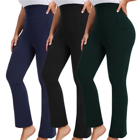 Ddluyy Womens Plus Size Flare Leggings High Waist Yoga Pants For