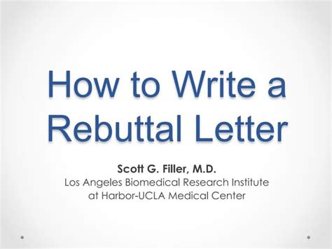 How To Write A Rebuttal Letter To The Peer Reviewers Of Your Manuscript Pptx