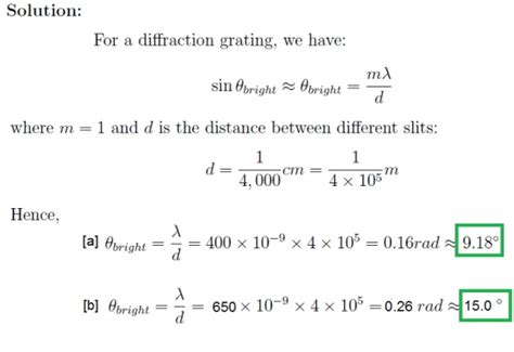 A Diffraction Grating With 4000 Linescm Is Illuminated By Light From