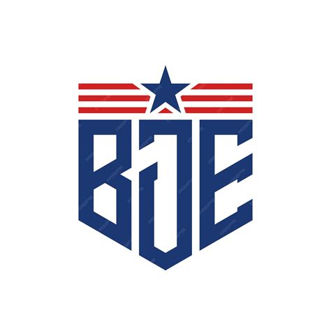 Premium Vector Patriotic Bje Logo With Star And American Flag Straps